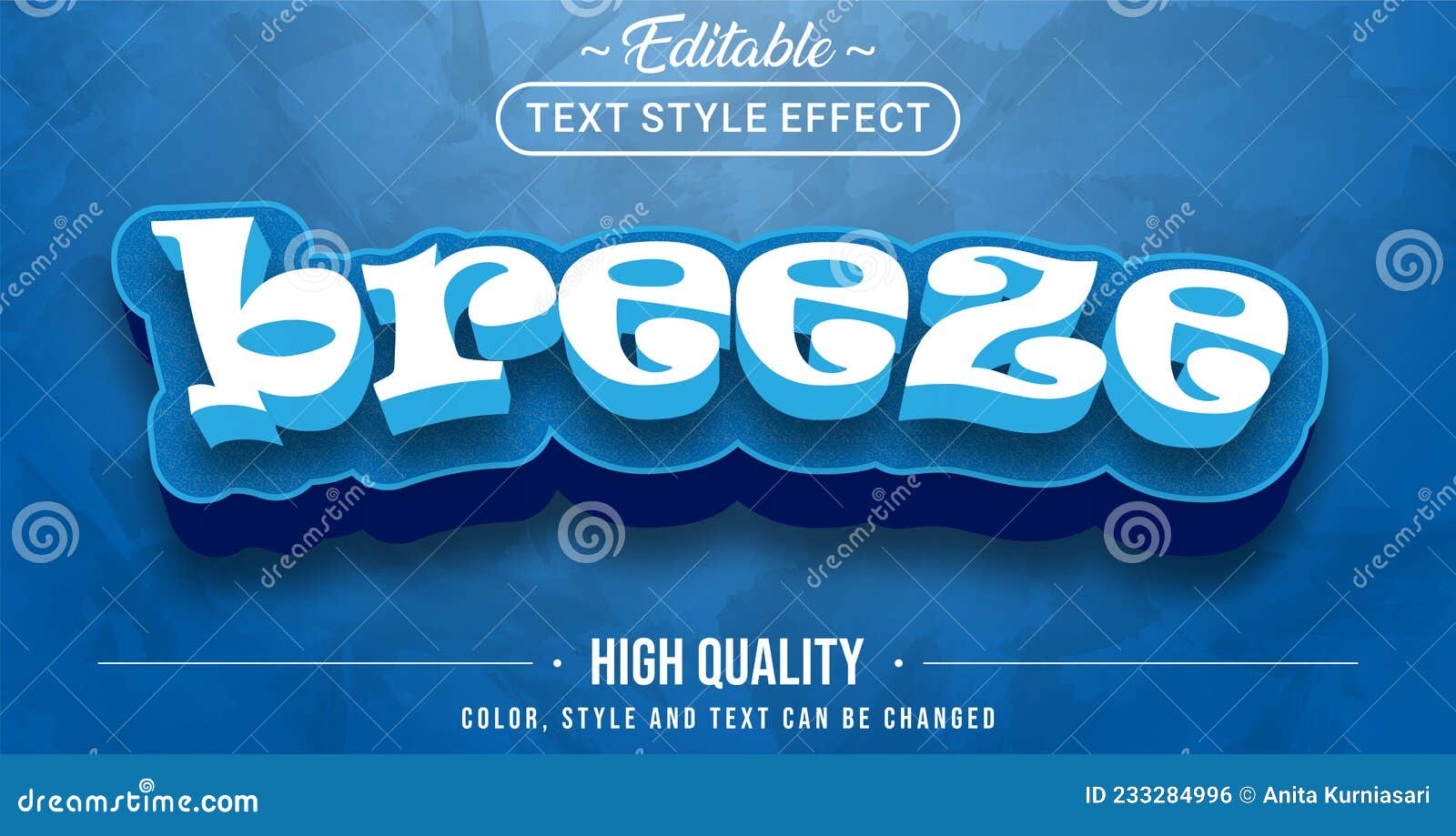 Breeze Text Effect - Editable Text Effect Stock Vector - Illustration ...