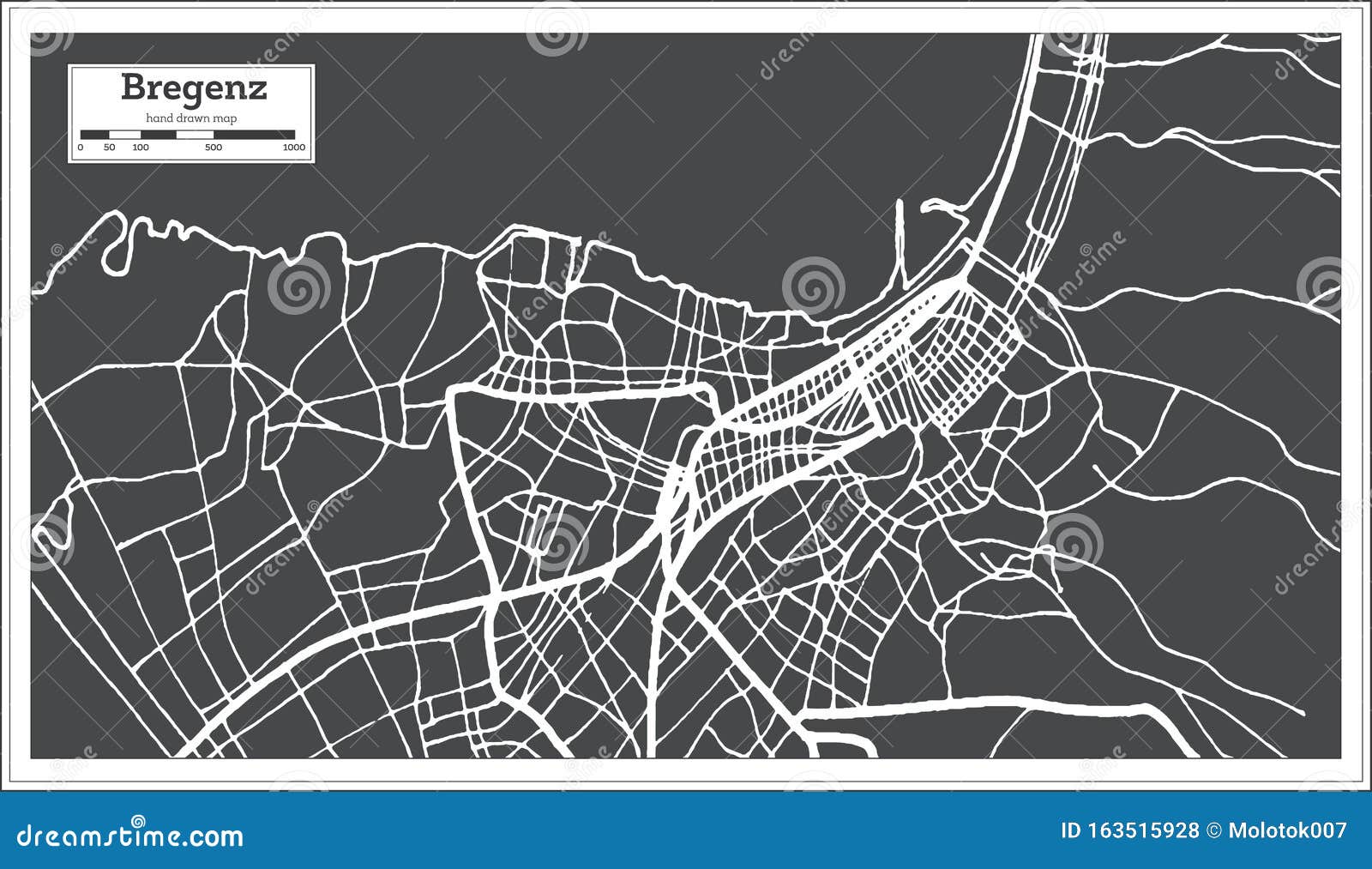 Bregenz Austria City Map in Retro Style. Outline Map Stock Vector ...