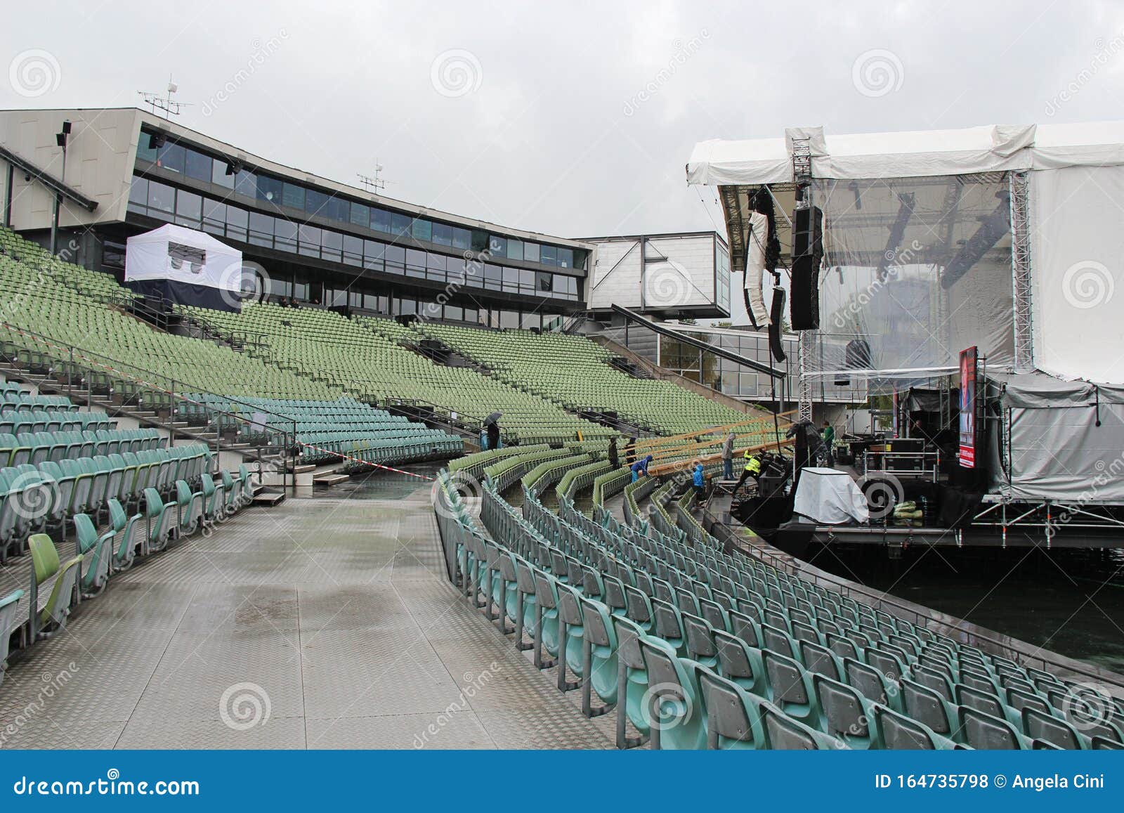 Bregenz Opera Festival Stage with Chairs on Lake Constance Editorial ...