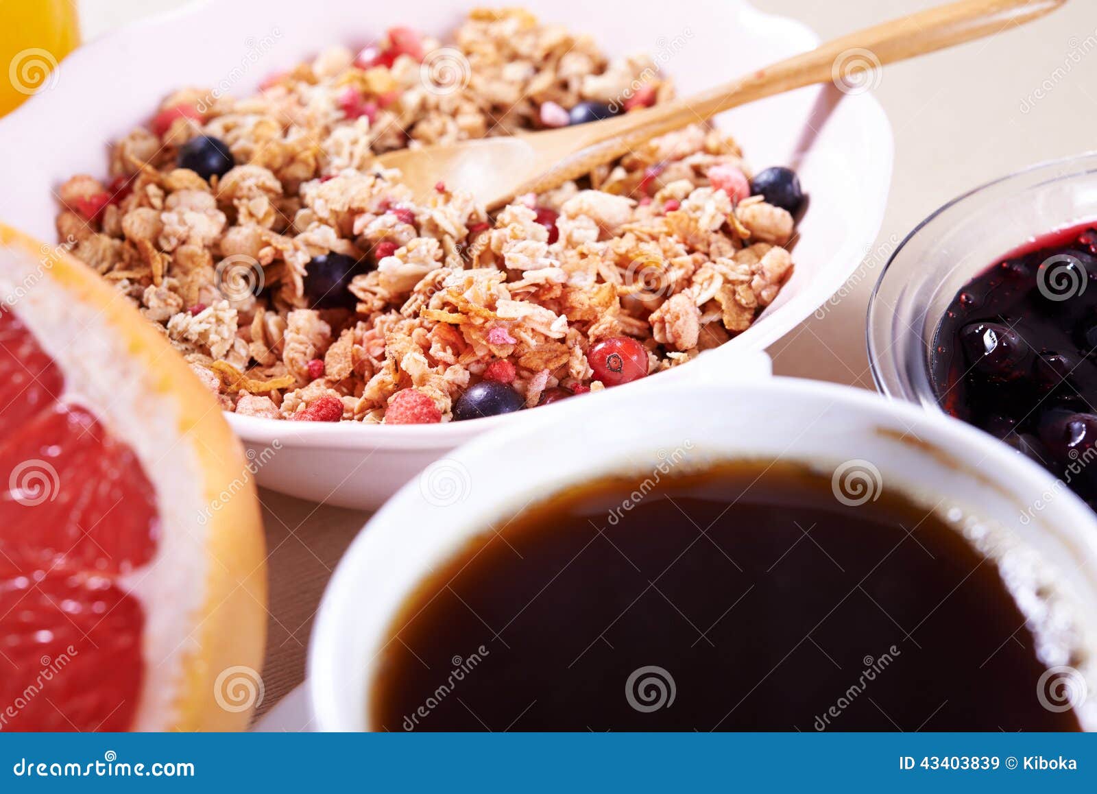 Brekfast time stock image. Image of blueberry, crispy - 43403839