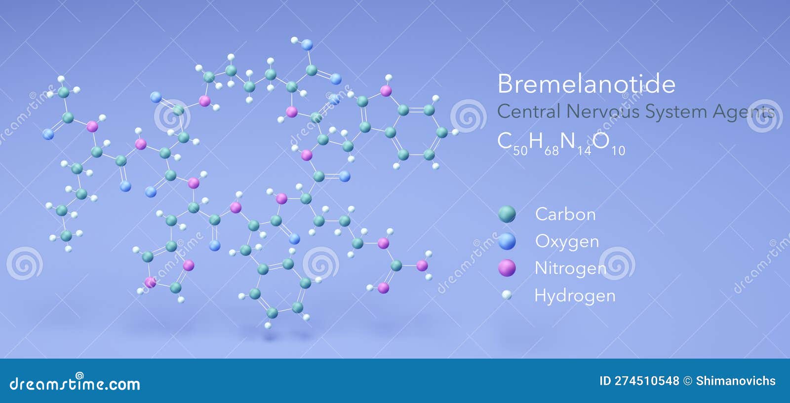 Bremelanotide Molecule, Molecular Structures, Vyleesi, 3d Model ...