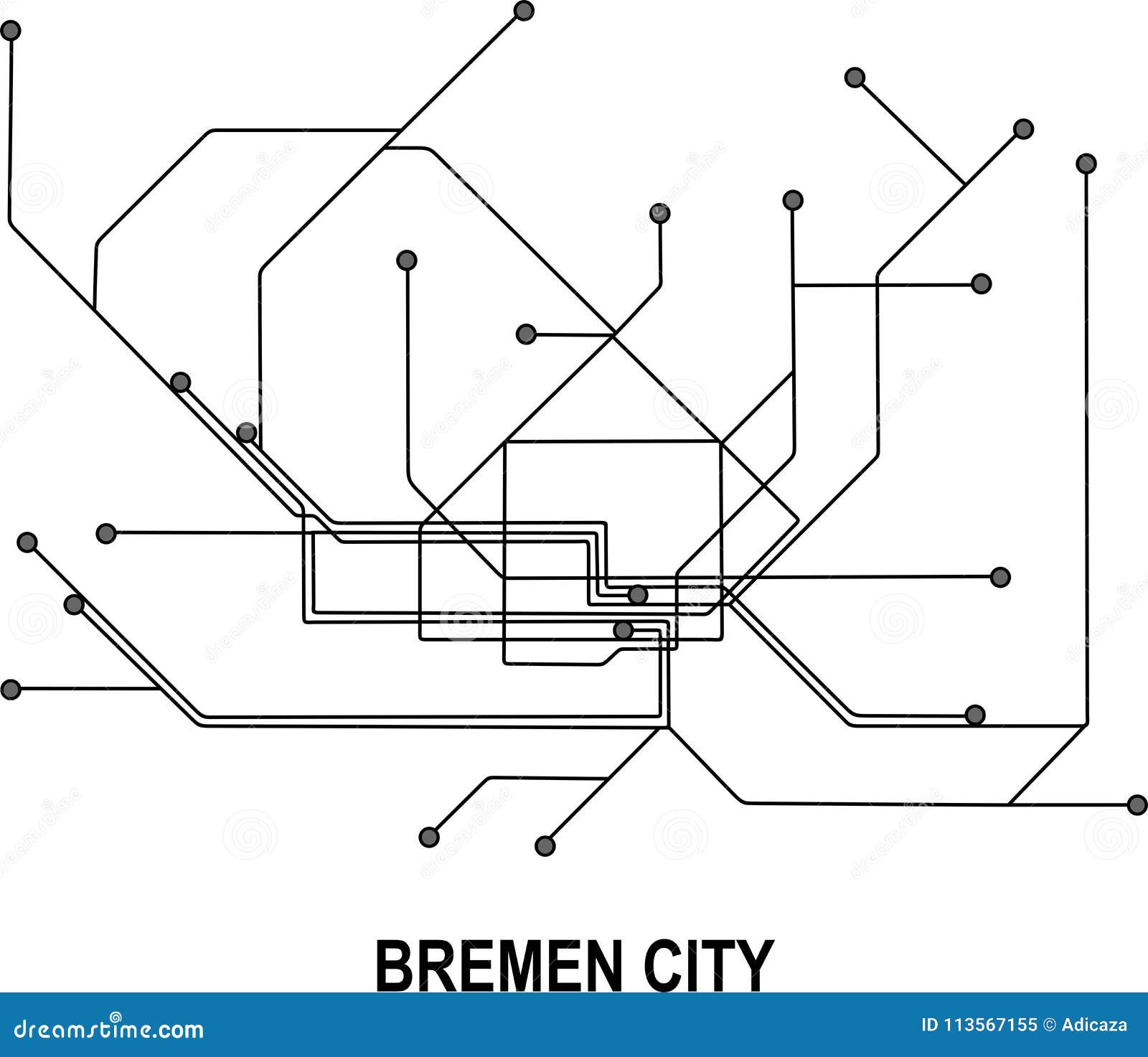 Bremen City map stock vector. Illustration of bremen - 113567155