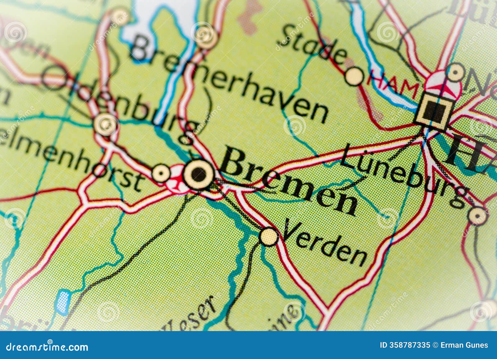 Bremen, Germany Highlighted on a World Map Stock Image - Image of ...