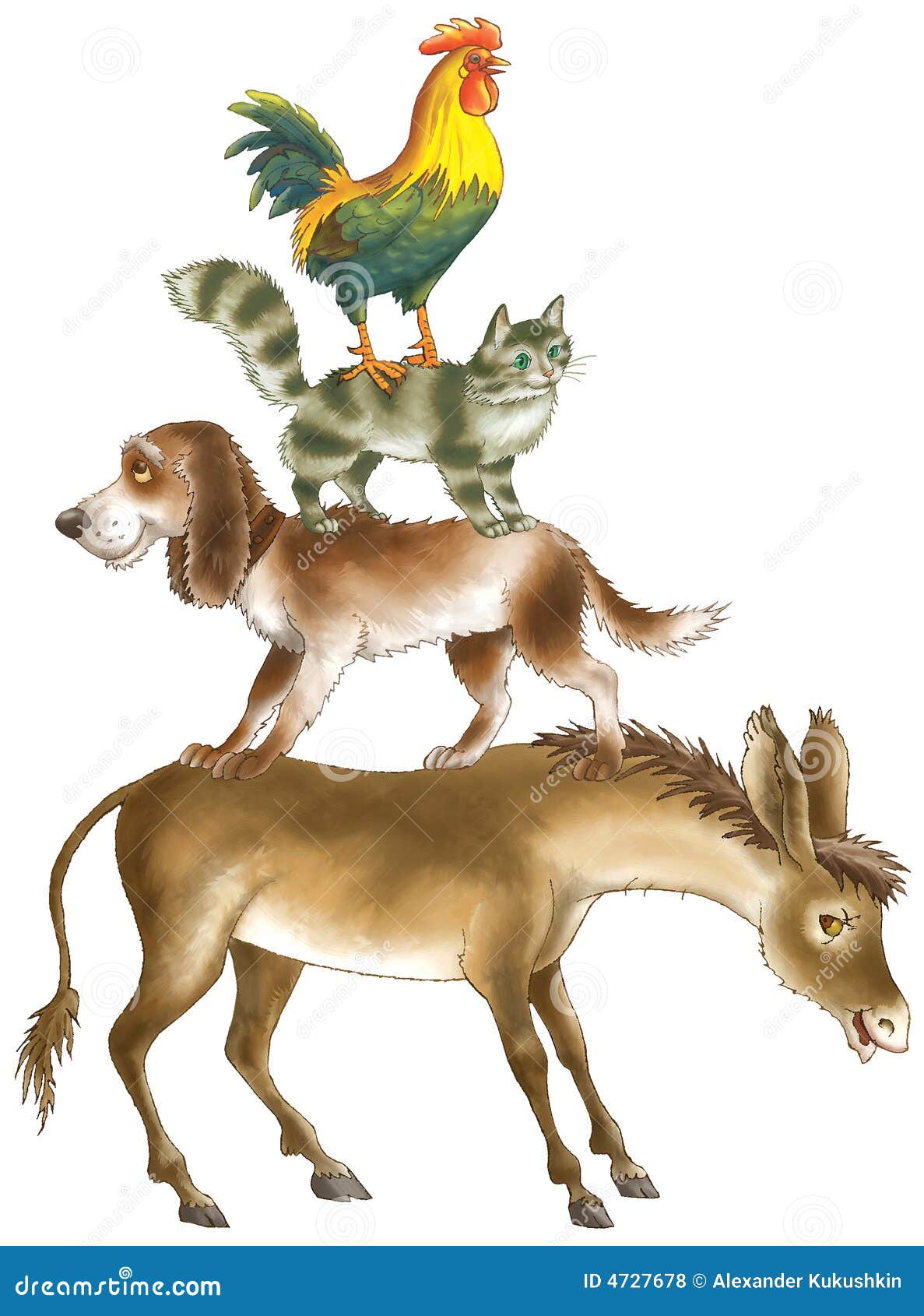 Bremen musicians stock illustration. Illustration of narration - 4727678