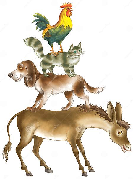 Bremen musicians stock illustration. Illustration of narration - 4727678