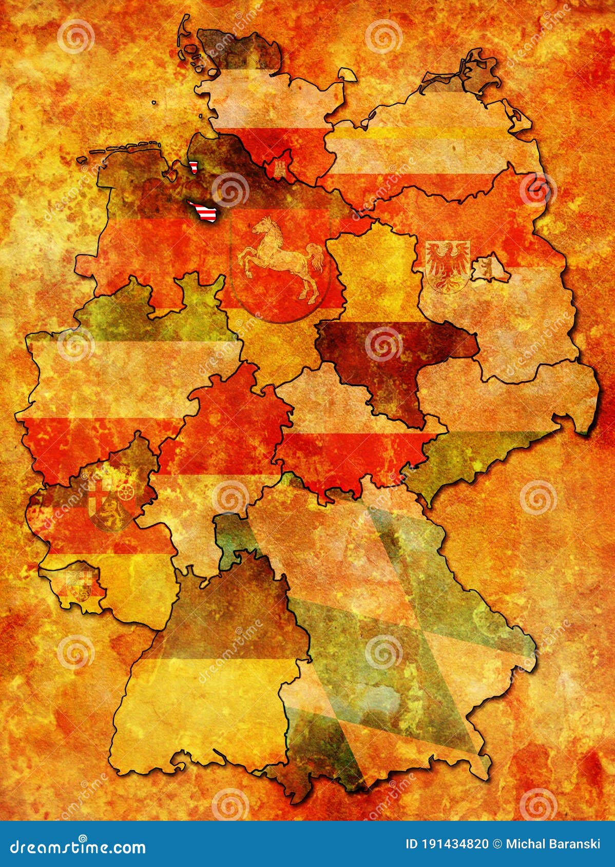 Bremen and Other German Provinces(states Stock Illustration ...