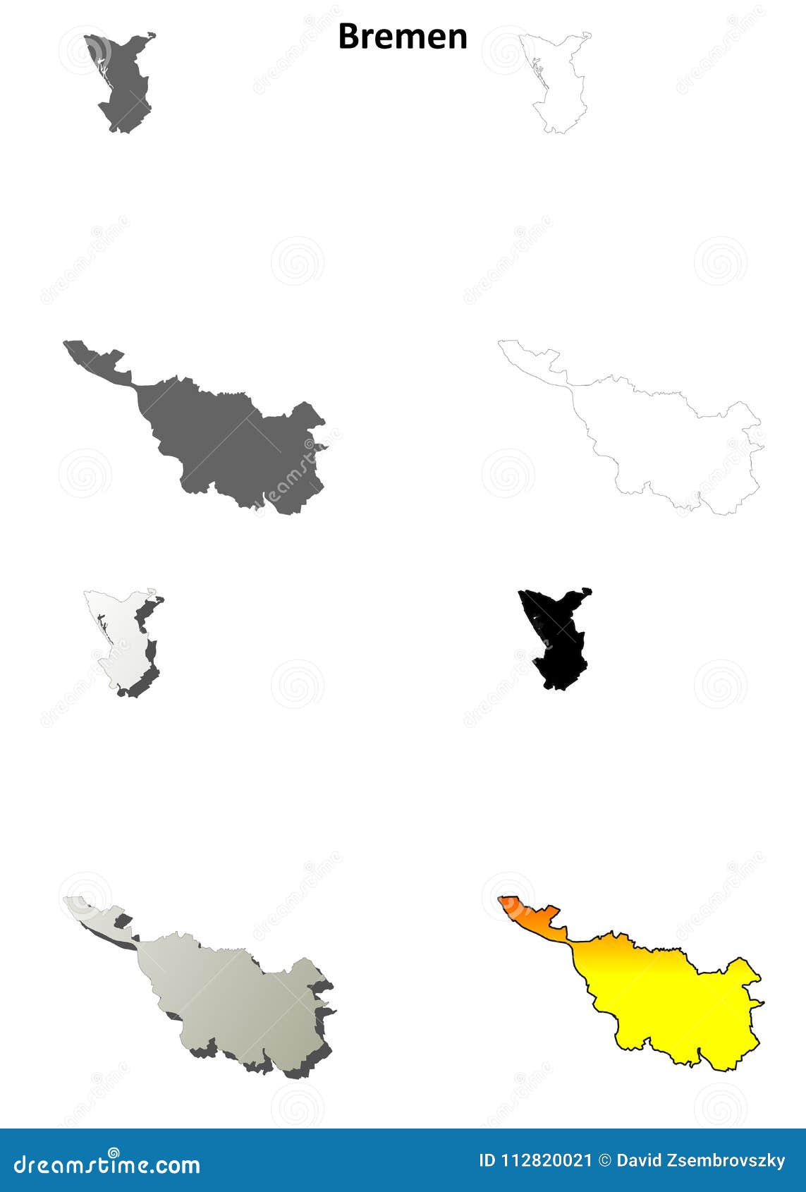 Bremen Outline Map Cartoon Vector | CartoonDealer.com #323565337