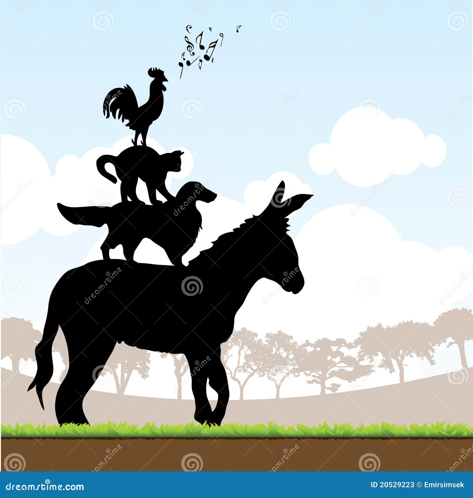 Bremen Town Musicians stock vector. Illustration of musician - 20529223