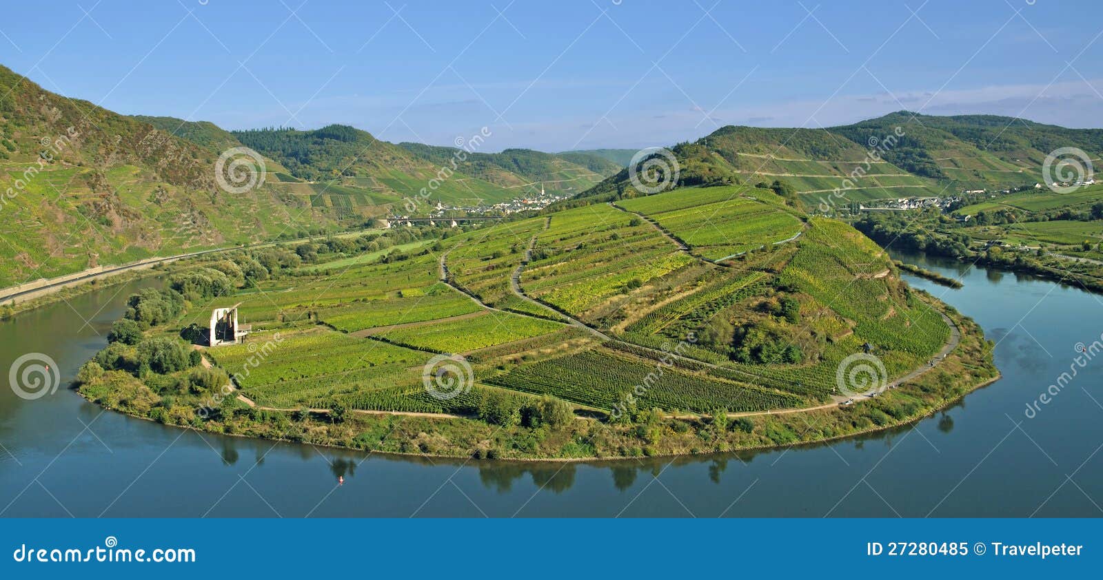 Bremm,Mosel River Bend,germany Stock Image - Image of famous, tourism ...