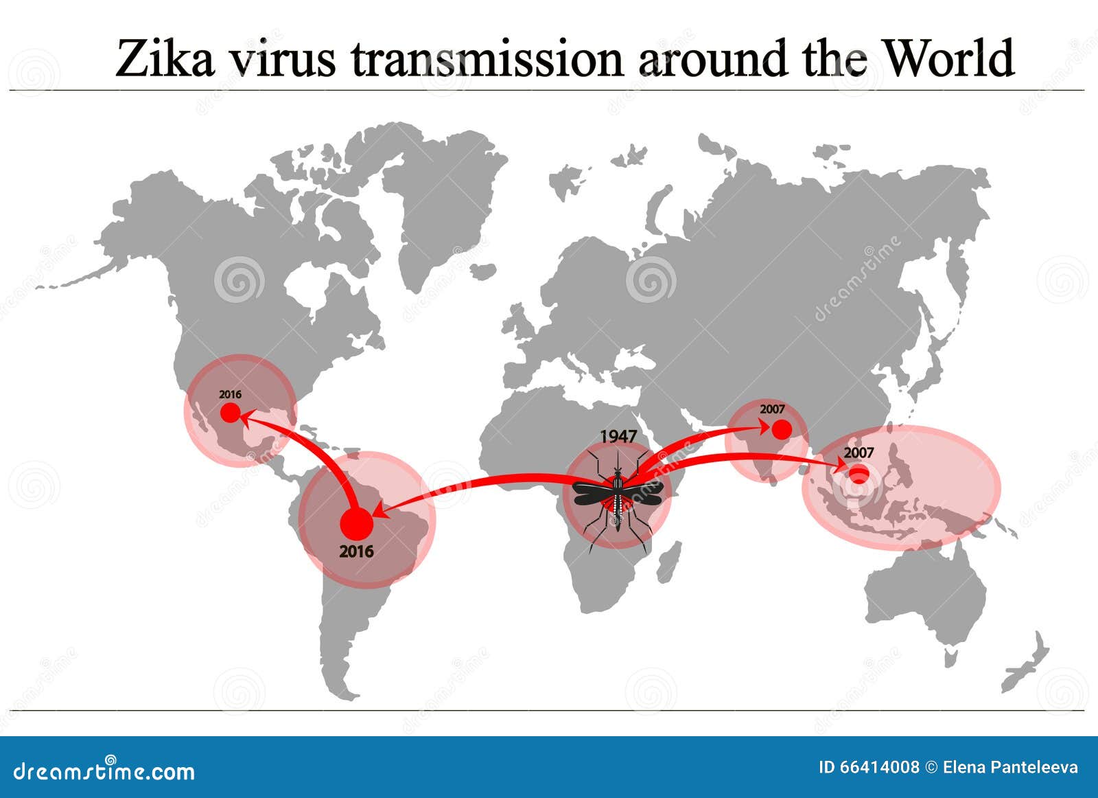 Breng De Verspreiding Van Het Virus Zika in Kaart Vector Illustratie ...