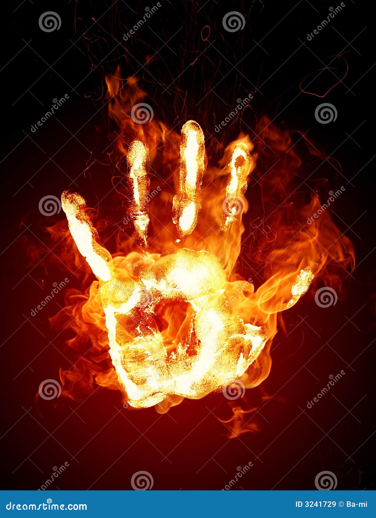 Brennende Hand stock abbildung. Illustration von palme - 3241729