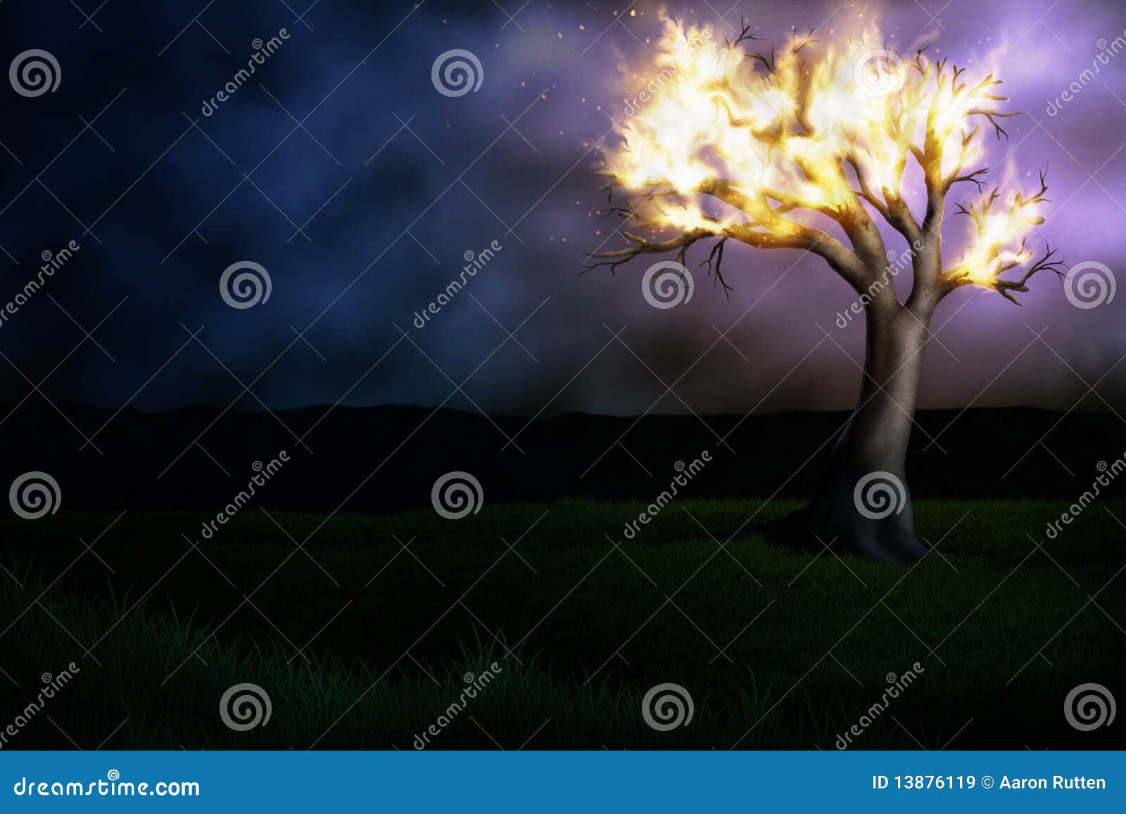 Brennender Baum stock abbildung. Illustration von flamme - 13876119