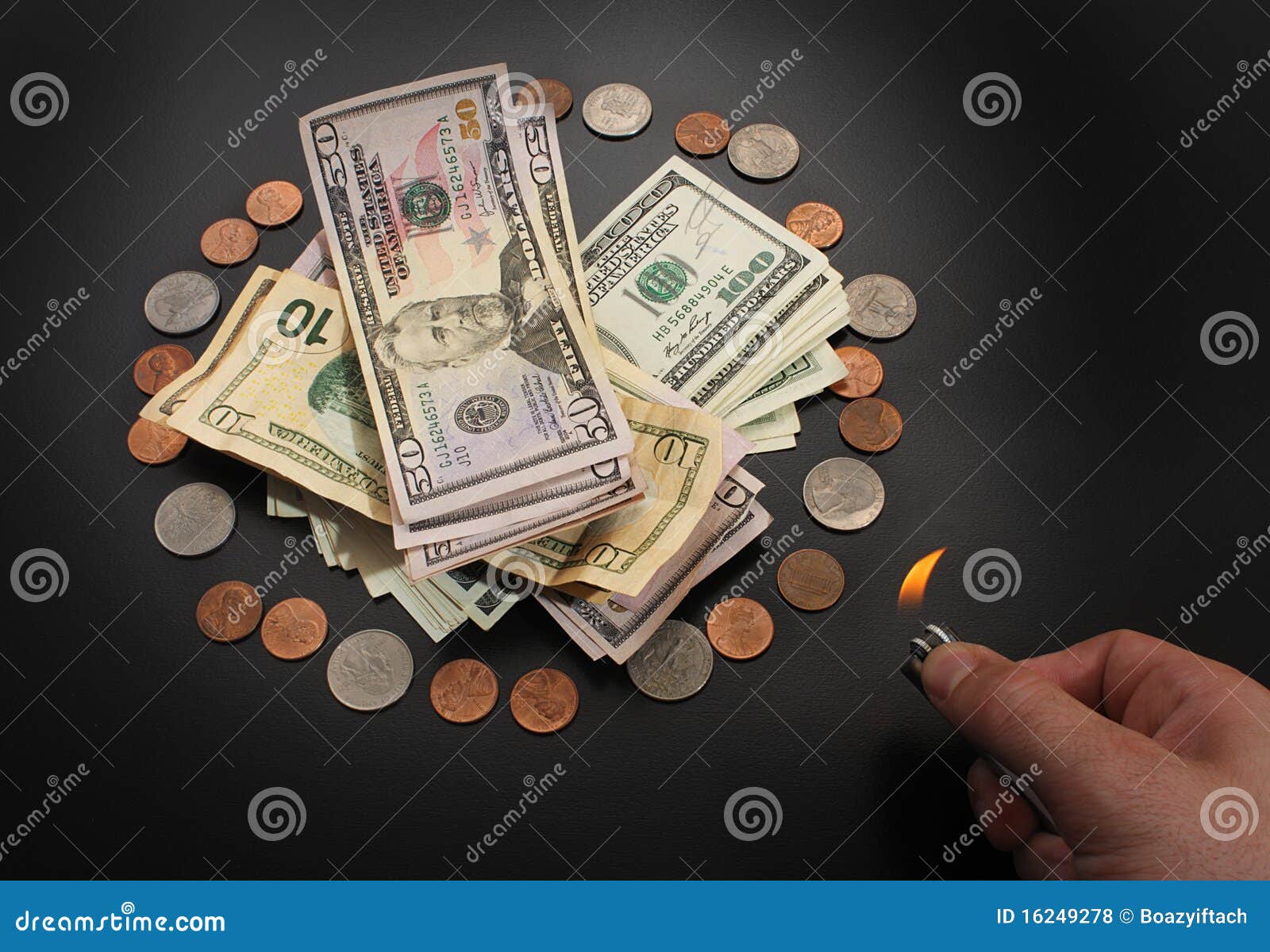 Brennendes Geld stockfoto. Bild von rechnung, münze, heller - 16249278