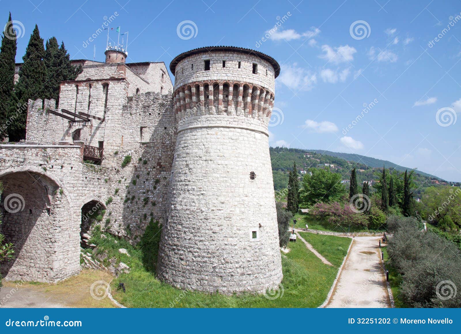 Brescia Castle, Italy stock photo. Image of landmark - 32251202