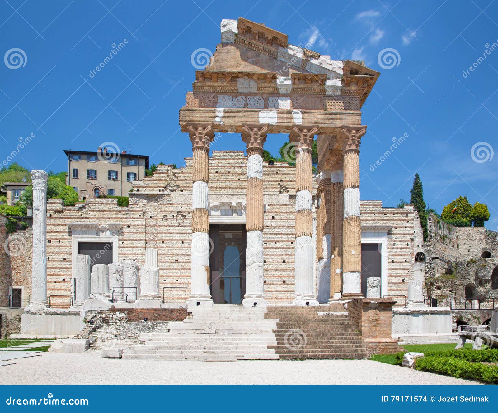 Brescia - the Roman Ruins of Capitolium Stock Photo - Image of ancient ...