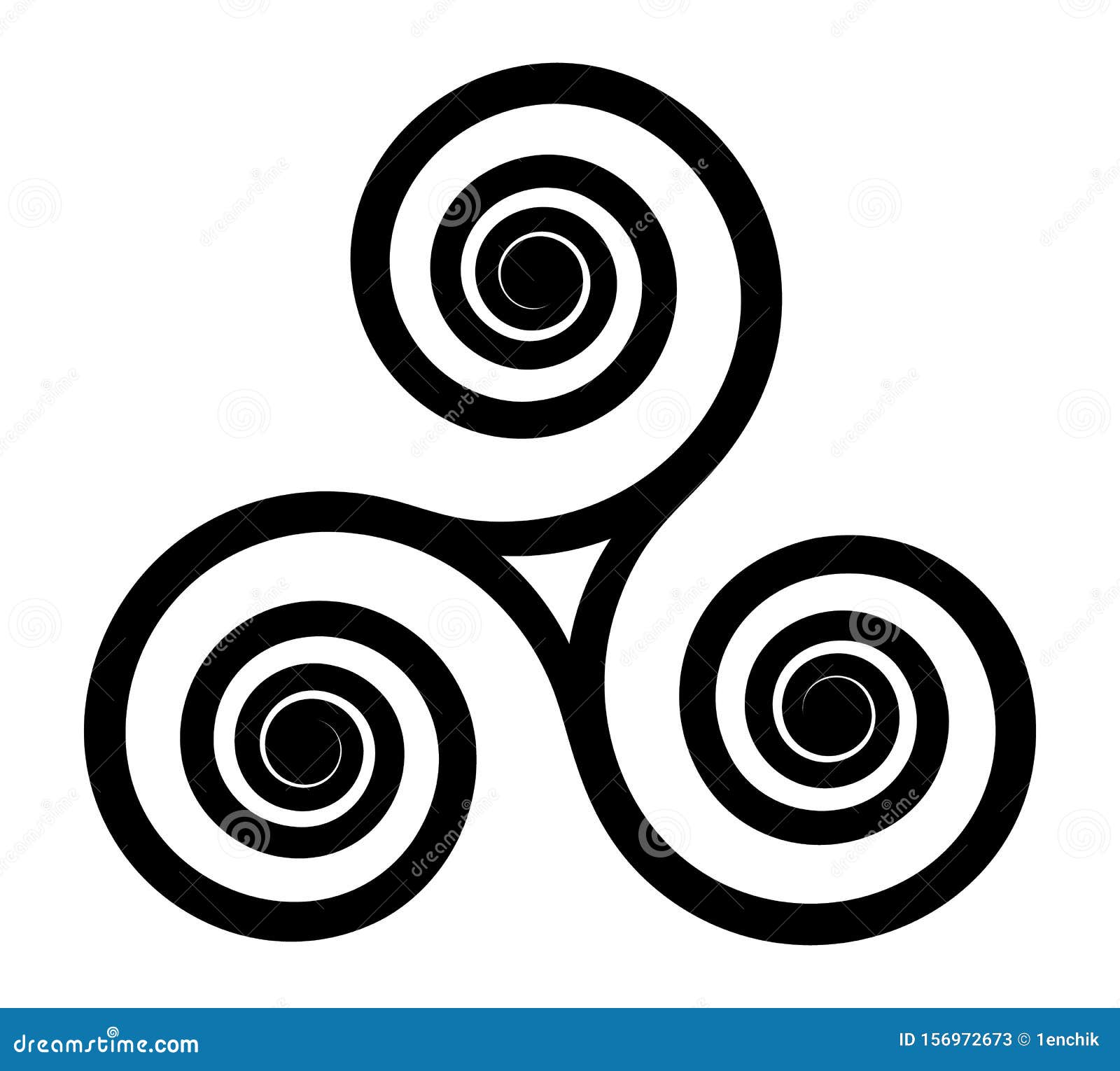 Breton and Celtic Original Triskel Vector Symbol Isolated on White ...