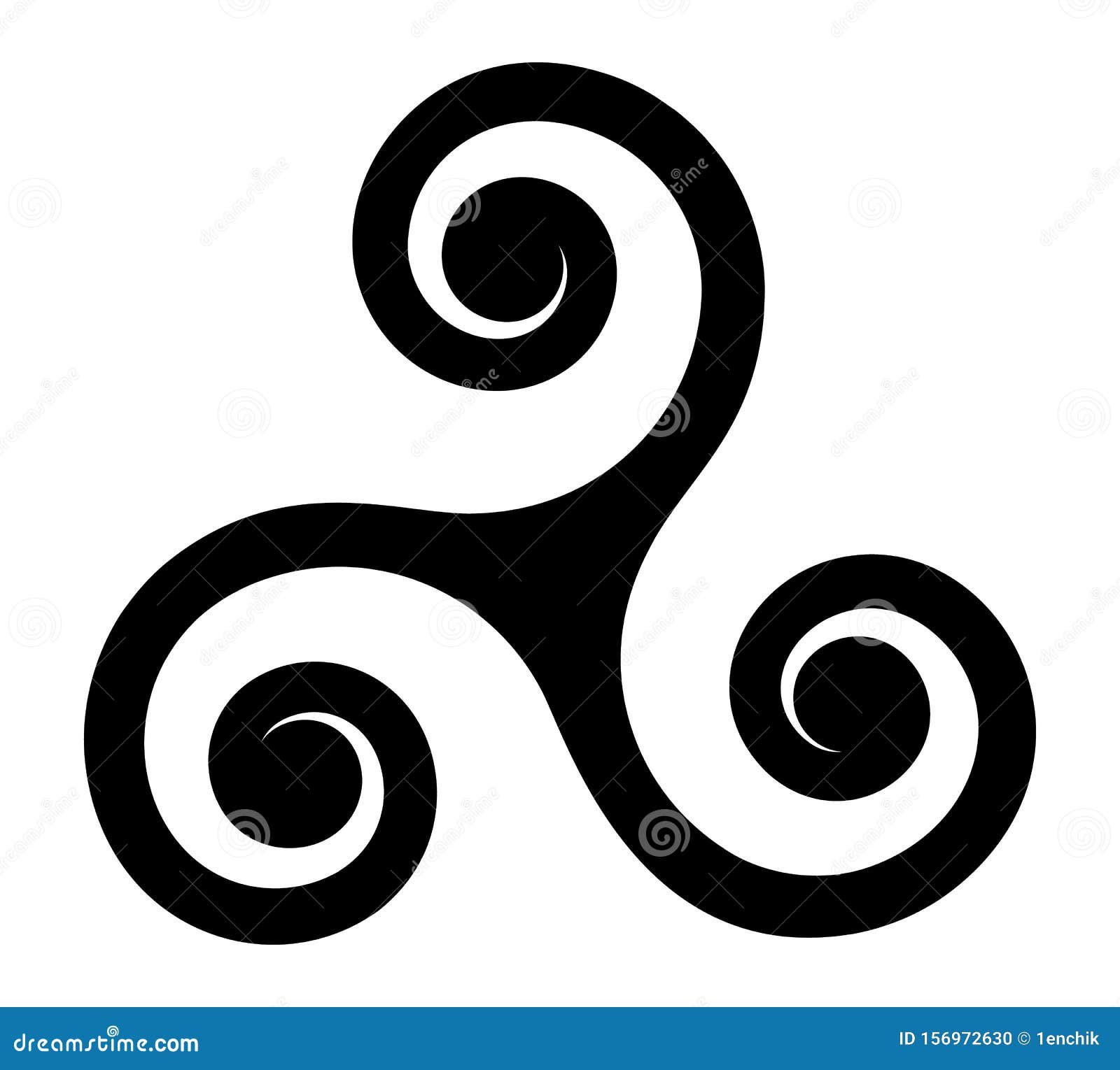 Breton and Celtic Vectortriskel Symbol on White Background Stock Vector ...