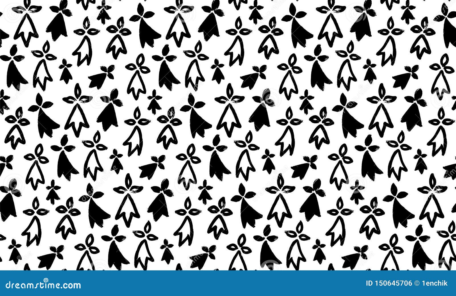 Breton Hermines in Hand Drawn Grunge Style Vector Seamless Pattern Tile ...