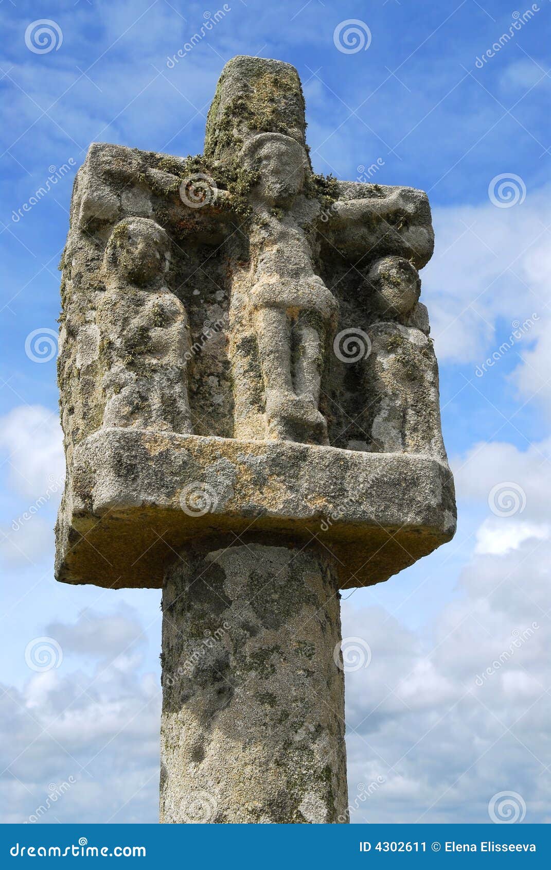 Breton stone cross stock image. Image of breton, facade - 4302611