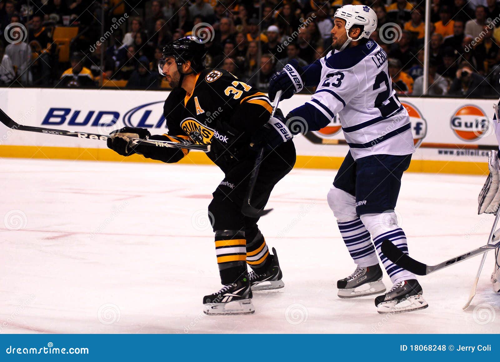 Brett Lebda -- Patrice Bergeron Editorial Stock Photo - Image of sports ...