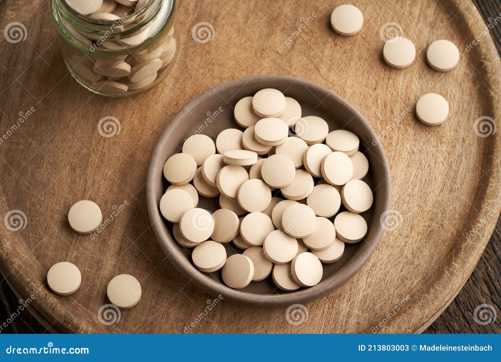 Brewer`s Yeast Tablets in a Bowl, Top View Stock Image - Image of ...