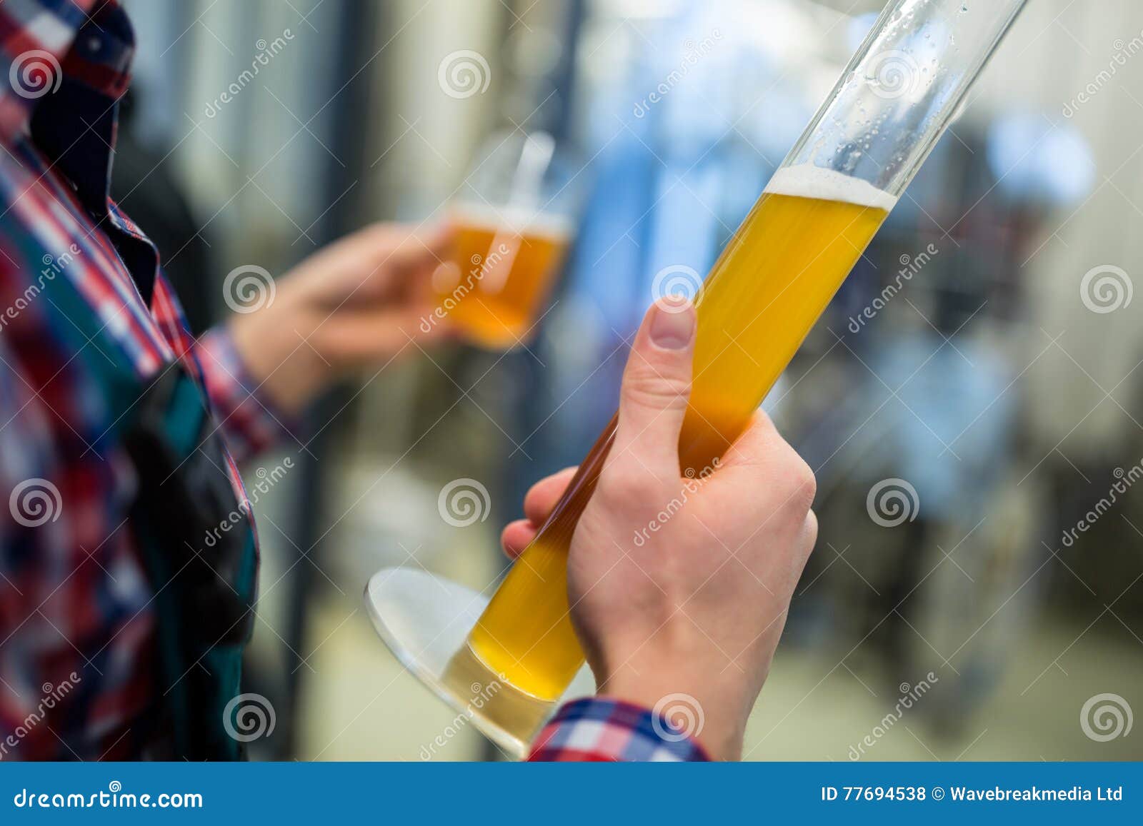Brewer testing beer stock photo. Image of glass, manufacturing - 77694538