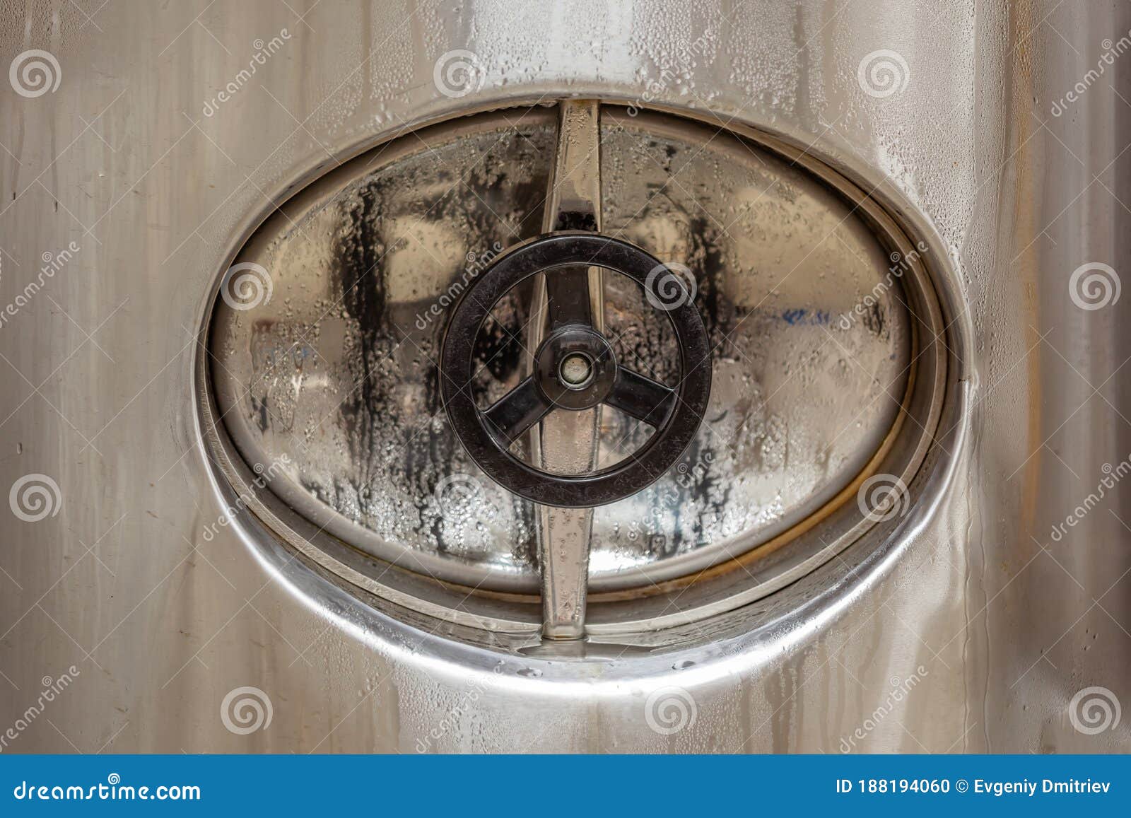 Brewery, Closed Hatch in a Beer Tank, Cylinder-conical Fermentation ...