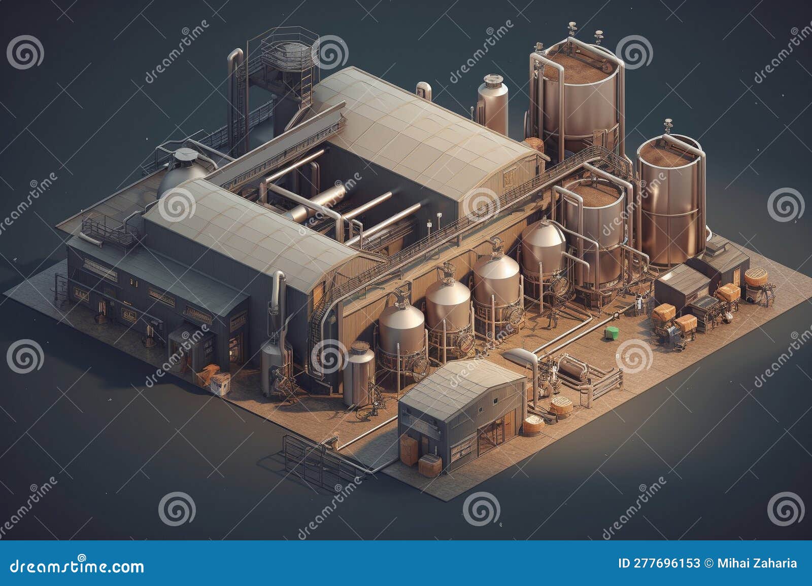 Brewery - 3d Rendering, Illustration. Isometric View. Generative AI ...