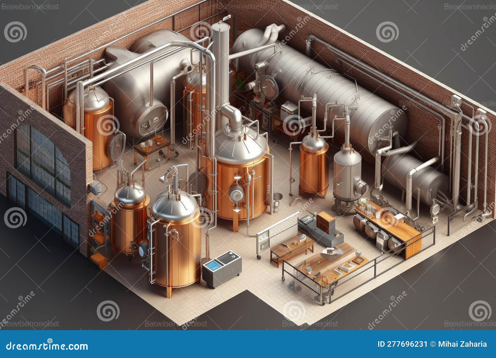 Brewery - 3d Rendering, Illustration. Isometric View. Generative AI ...