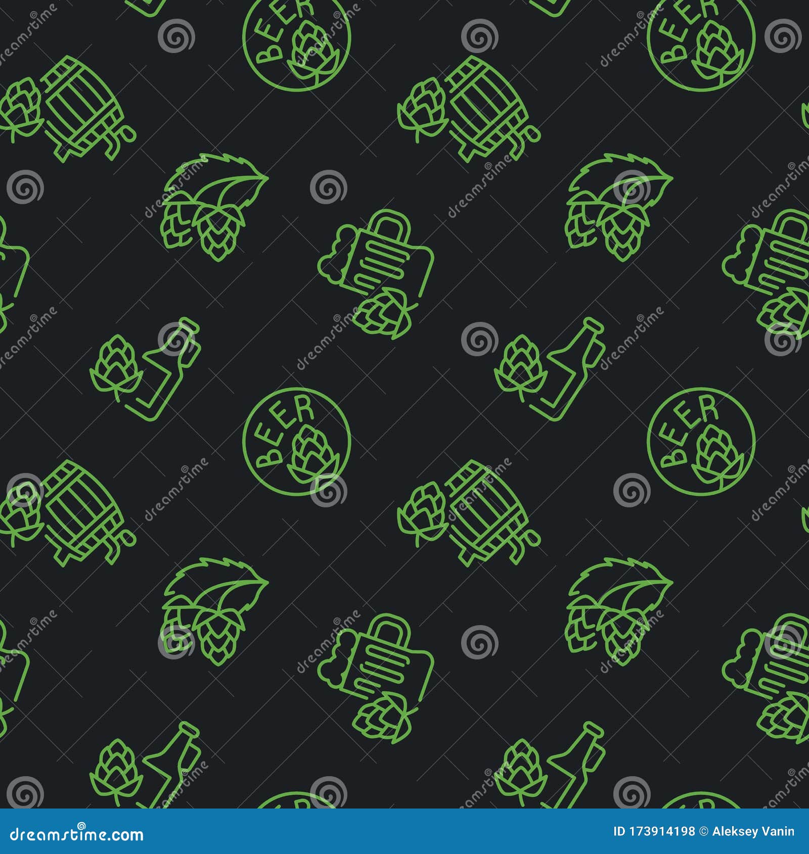 Brewery icons pattern stock vector. Illustration of cask - 173914198