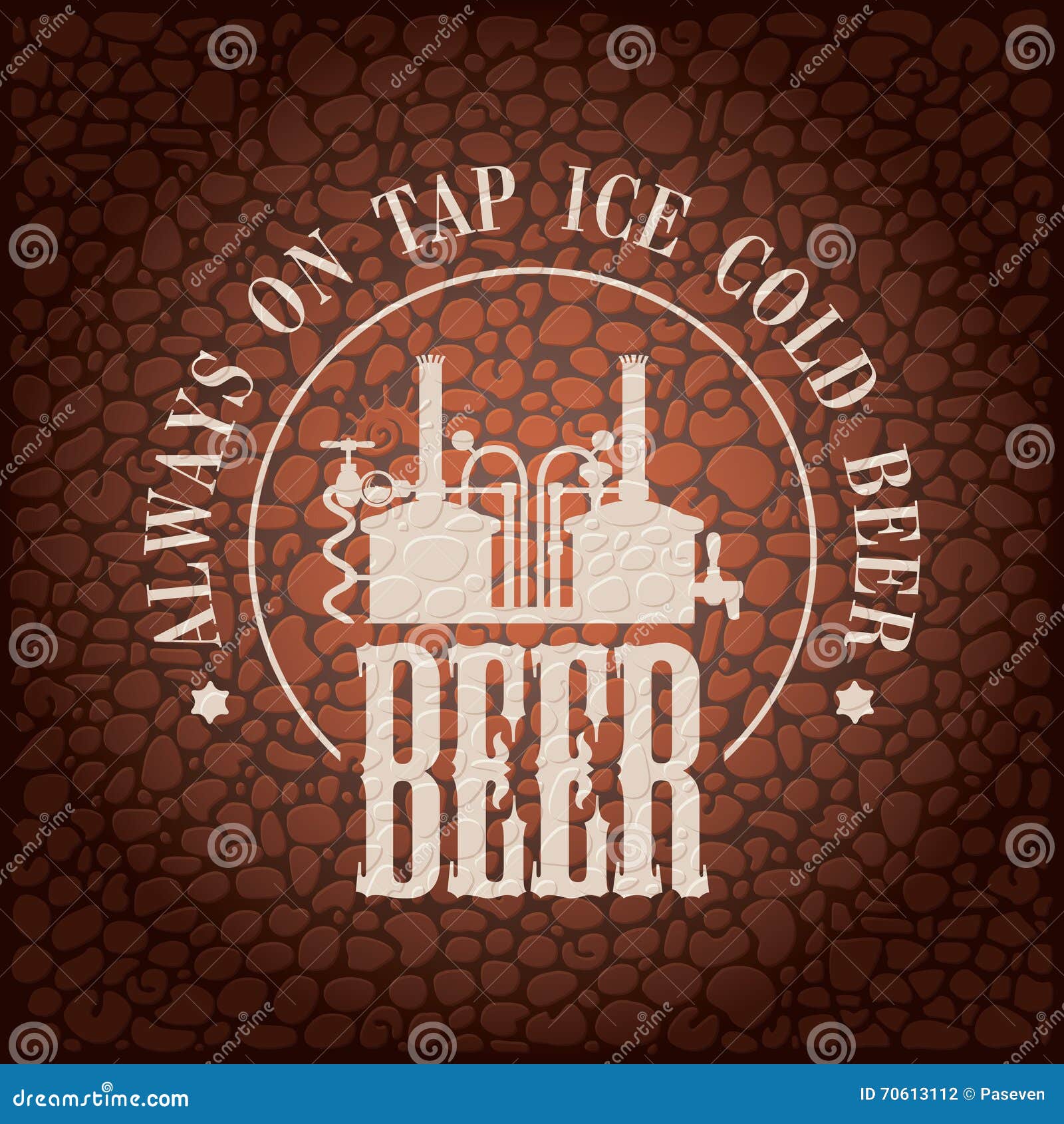 Brewery on stone wall stock vector. Illustration of coat - 70613112