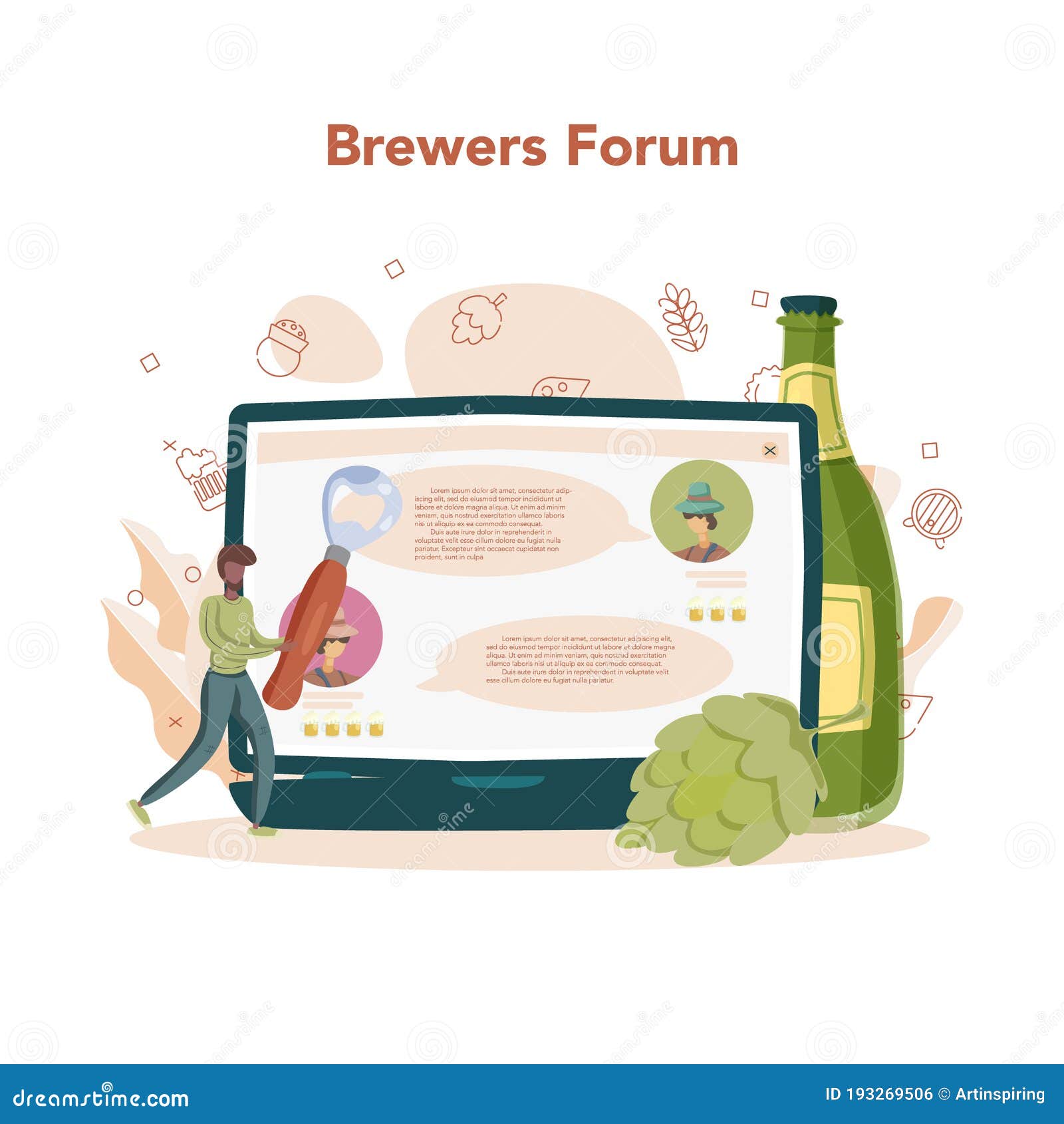 Brewery Typographic Header Concept. Craft Beer Production, Brewing ...