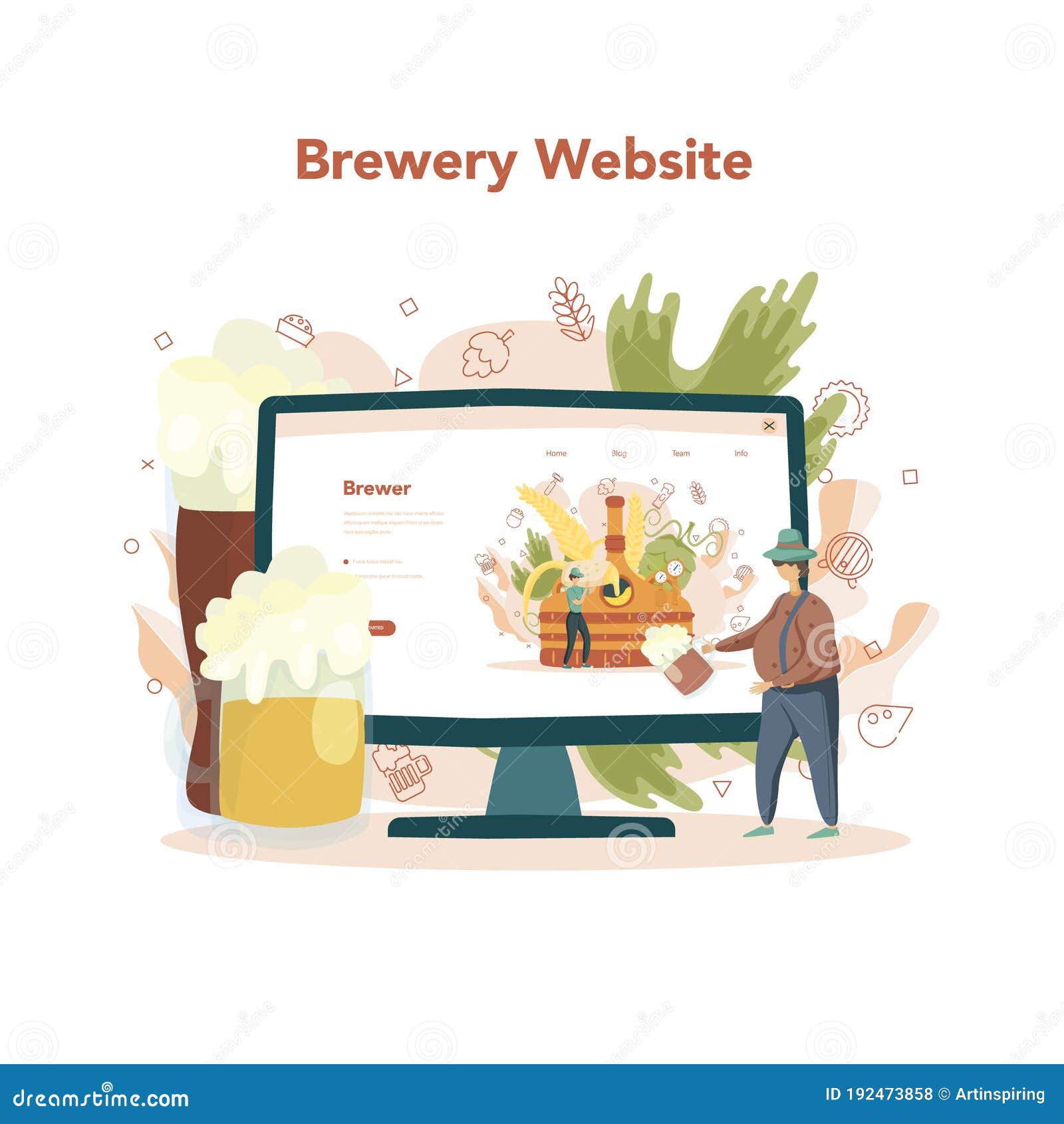 Brewery Typographic Header Concept. Craft Beer Production, Brewing ...