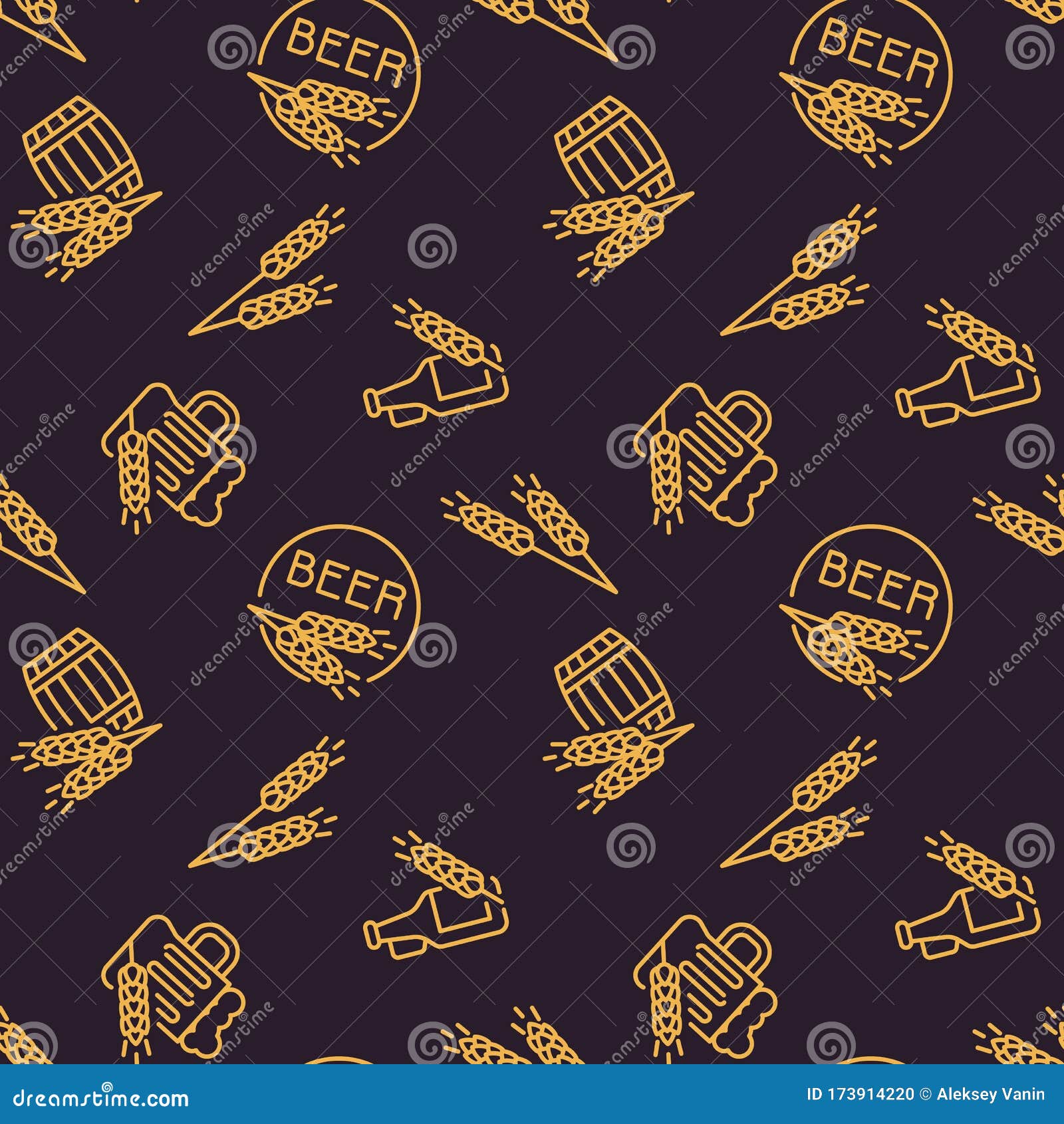 Brewing beer icons pattern stock vector. Illustration of brewing ...