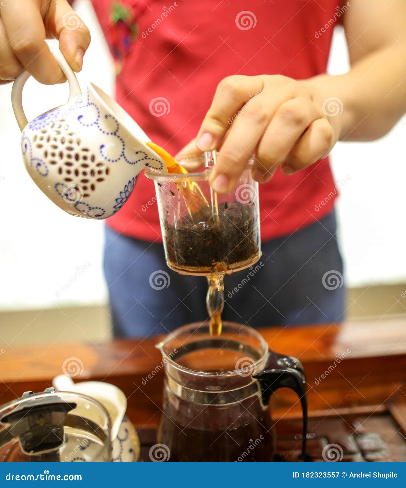 Brewing Chinese Tea from the Tea Leaves Stock Image - Image of culture ...
