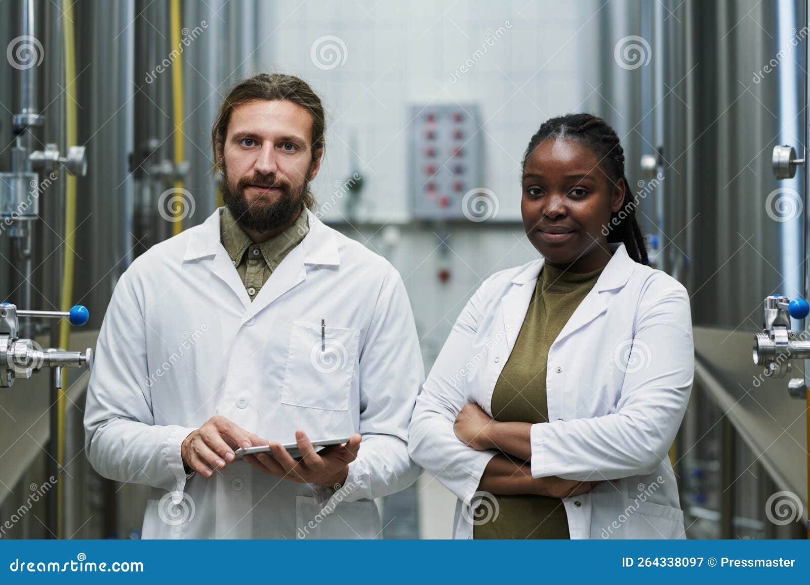 Brewing Factory Workers stock image. Image of uniform - 264338097