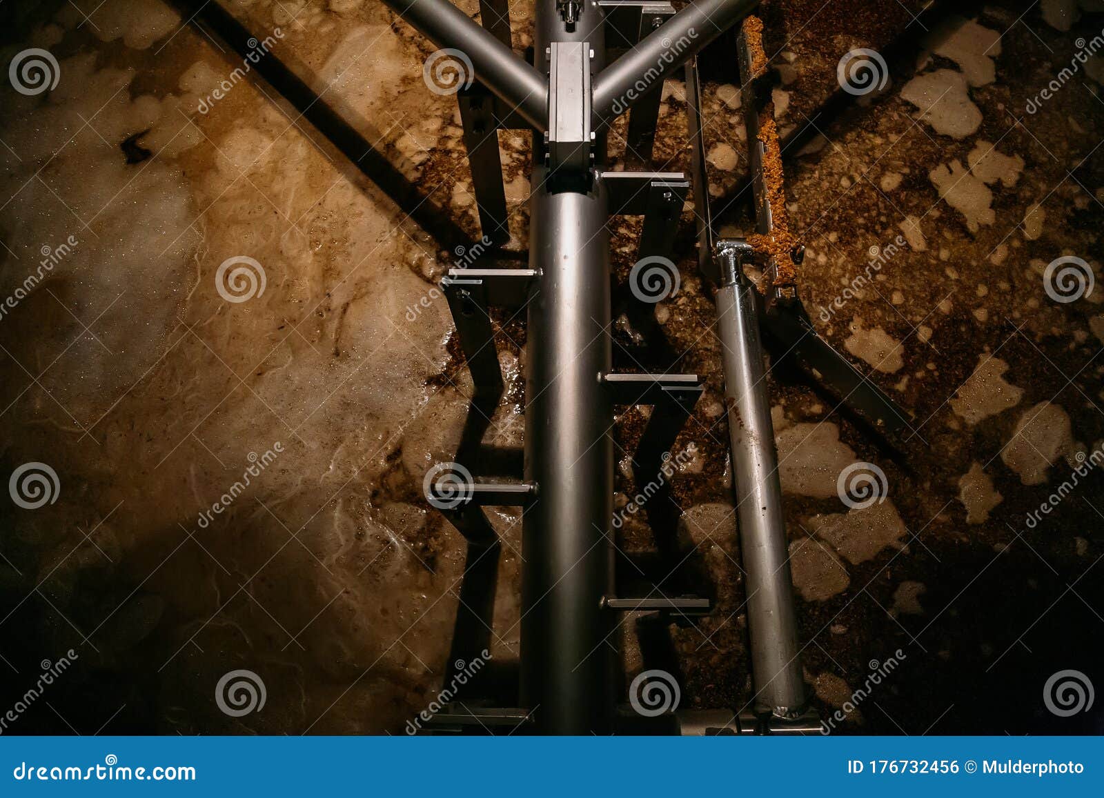 Brewing Process. Fermentation and Filtration of Beer Inside the Vat ...