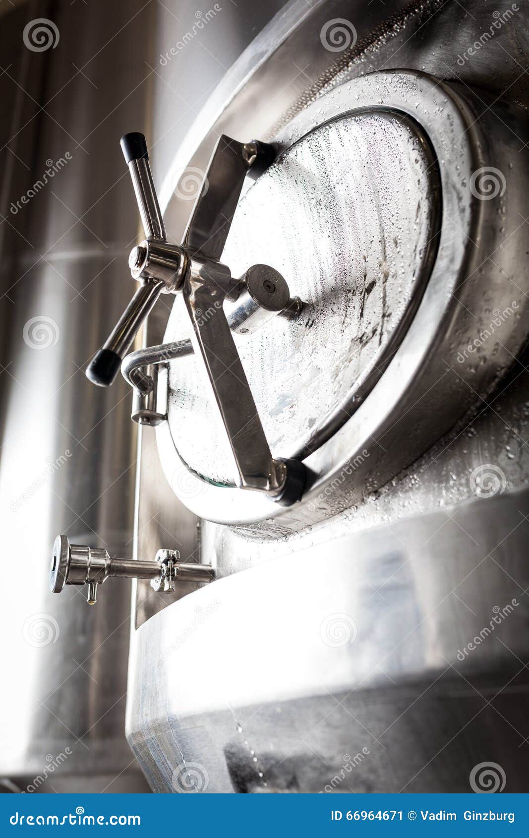 Brewing production vats stock image. Image of stainless - 66964671