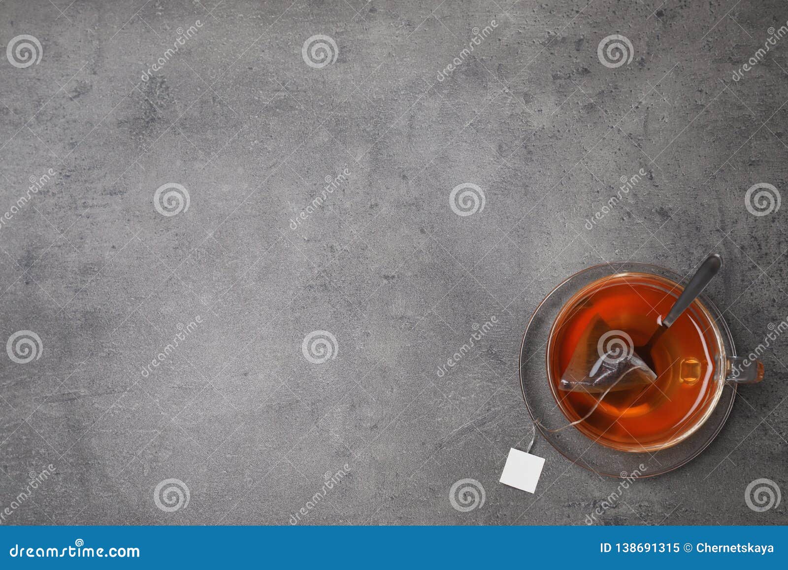 Brewing Tea with Bag in Cup on Table, Top View Stock Image - Image of ...