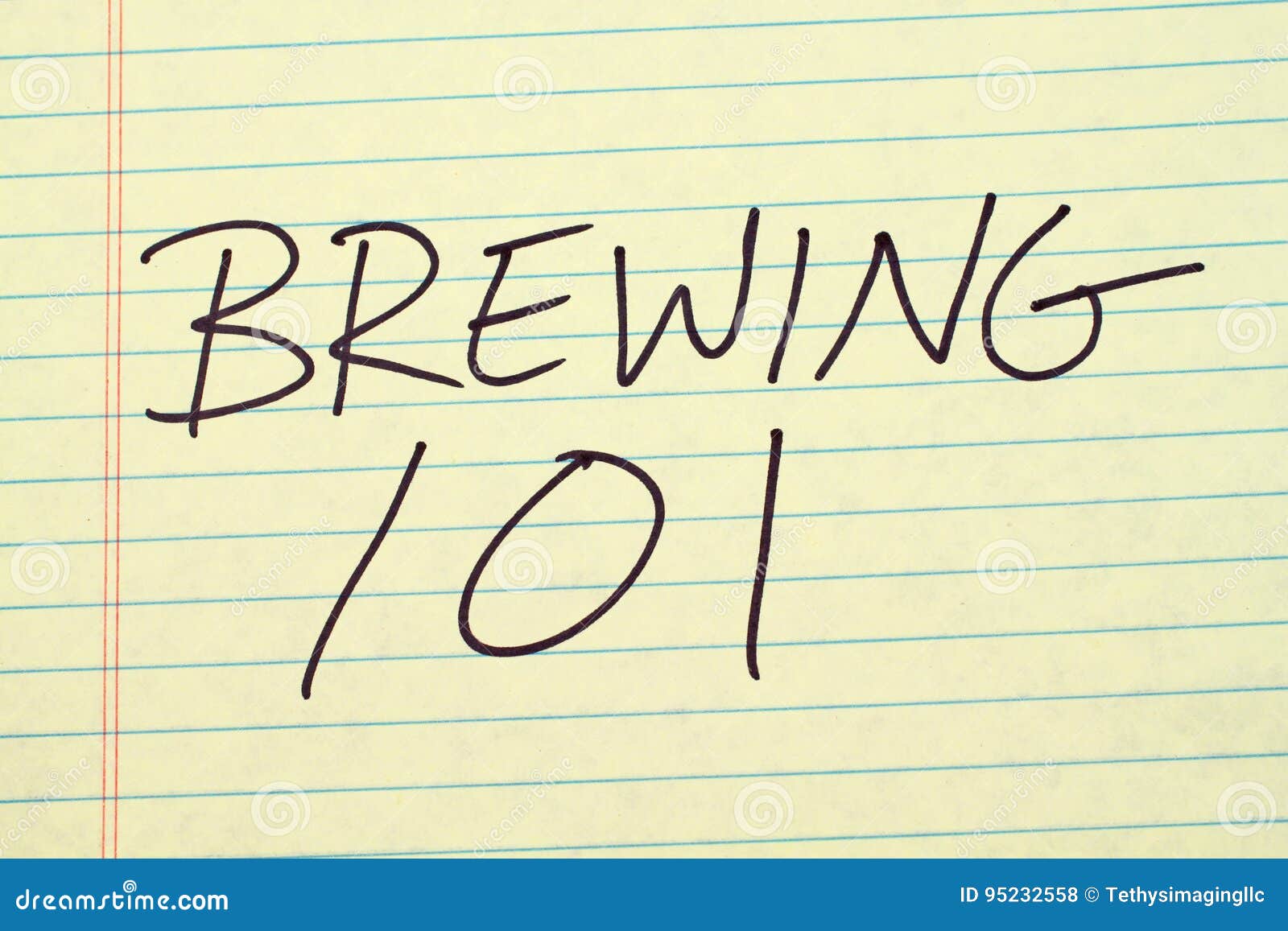 Brewing 101 on a Yellow Legal Pad Stock Photo - Image of brew, brewing ...
