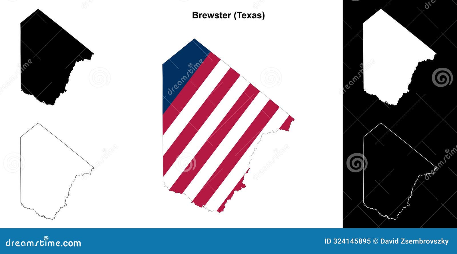 Map Of Brewster County In Texas Vector Illustration | CartoonDealer.com ...