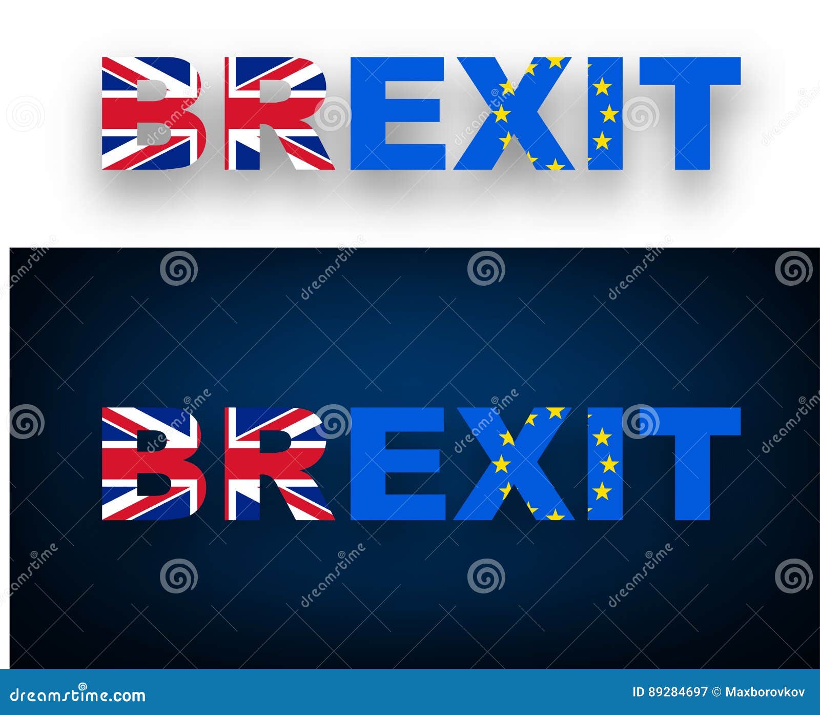 Brexit banner with flags. stock vector. Illustration of decor - 89284697