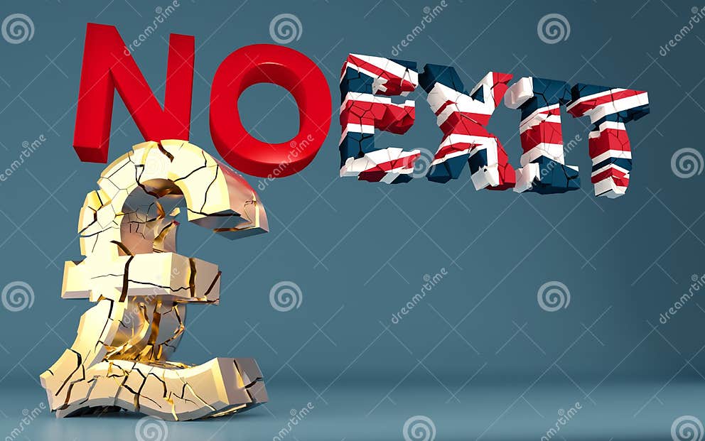 BREXIT - broken pound sign stock illustration. Illustration of ...