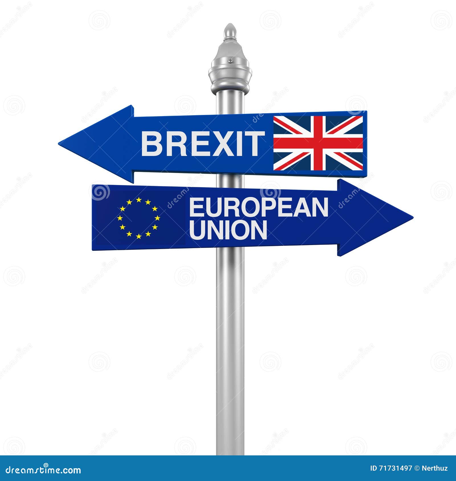 Brexit Direction Sign stock illustration. Illustration of kingdom ...