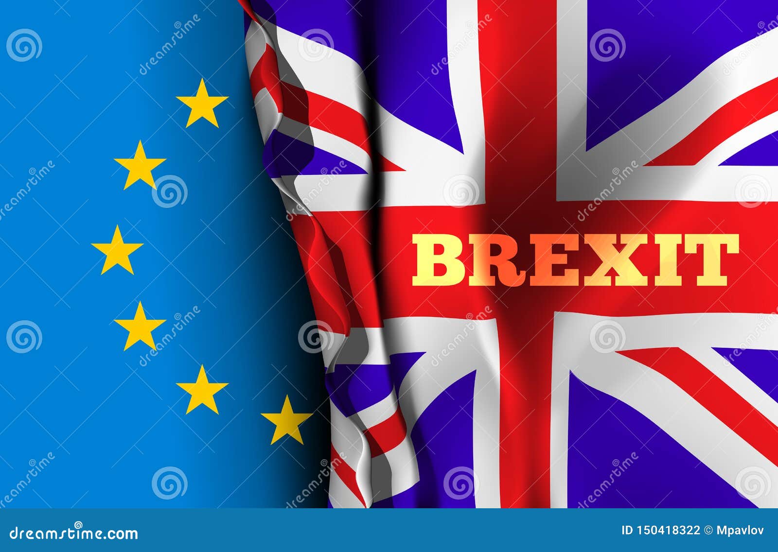 Brexit, the Exit of Great Britain from the European Union. Vector ...