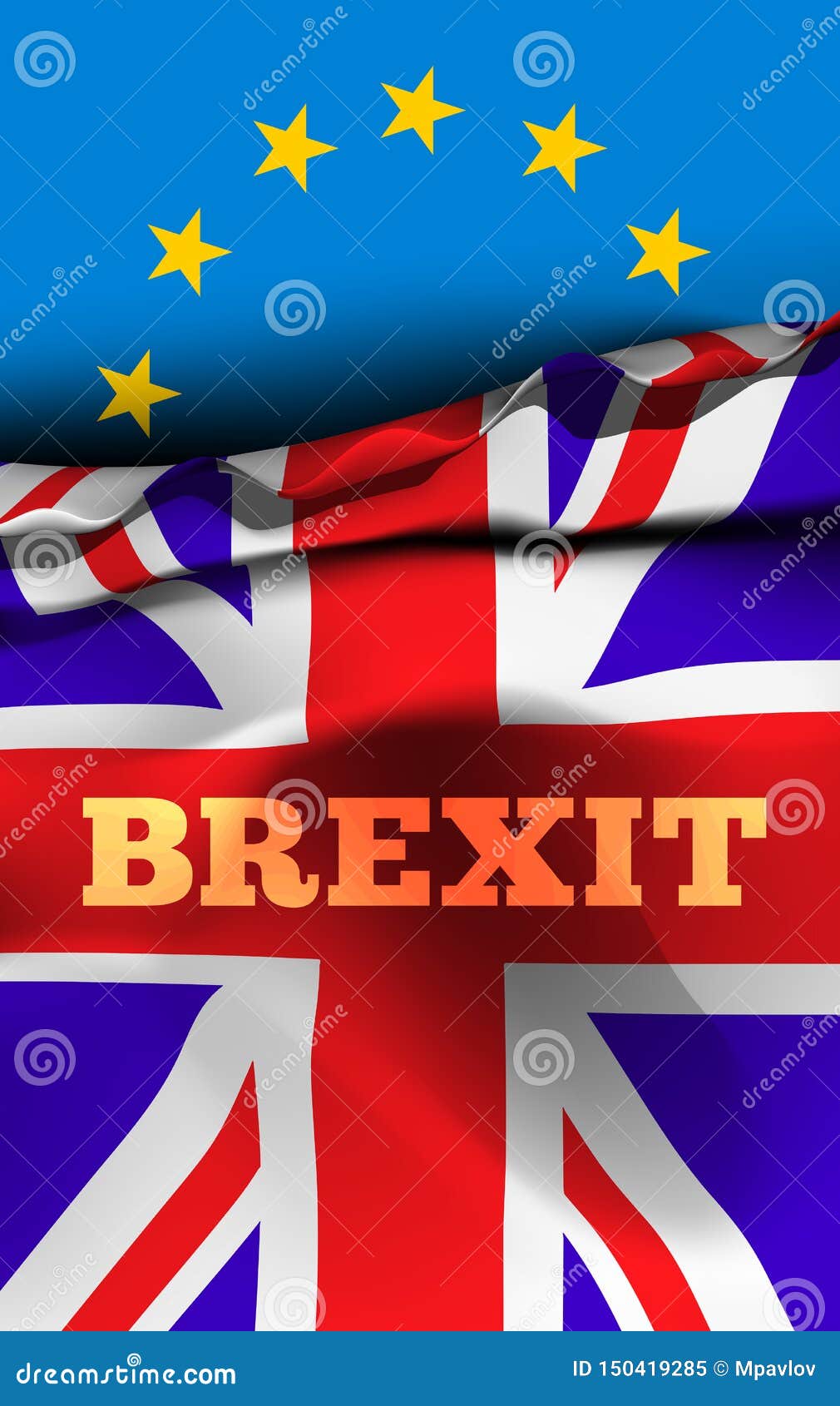 Brexit, the Exit of Great Britain from the European Union. Vector ...