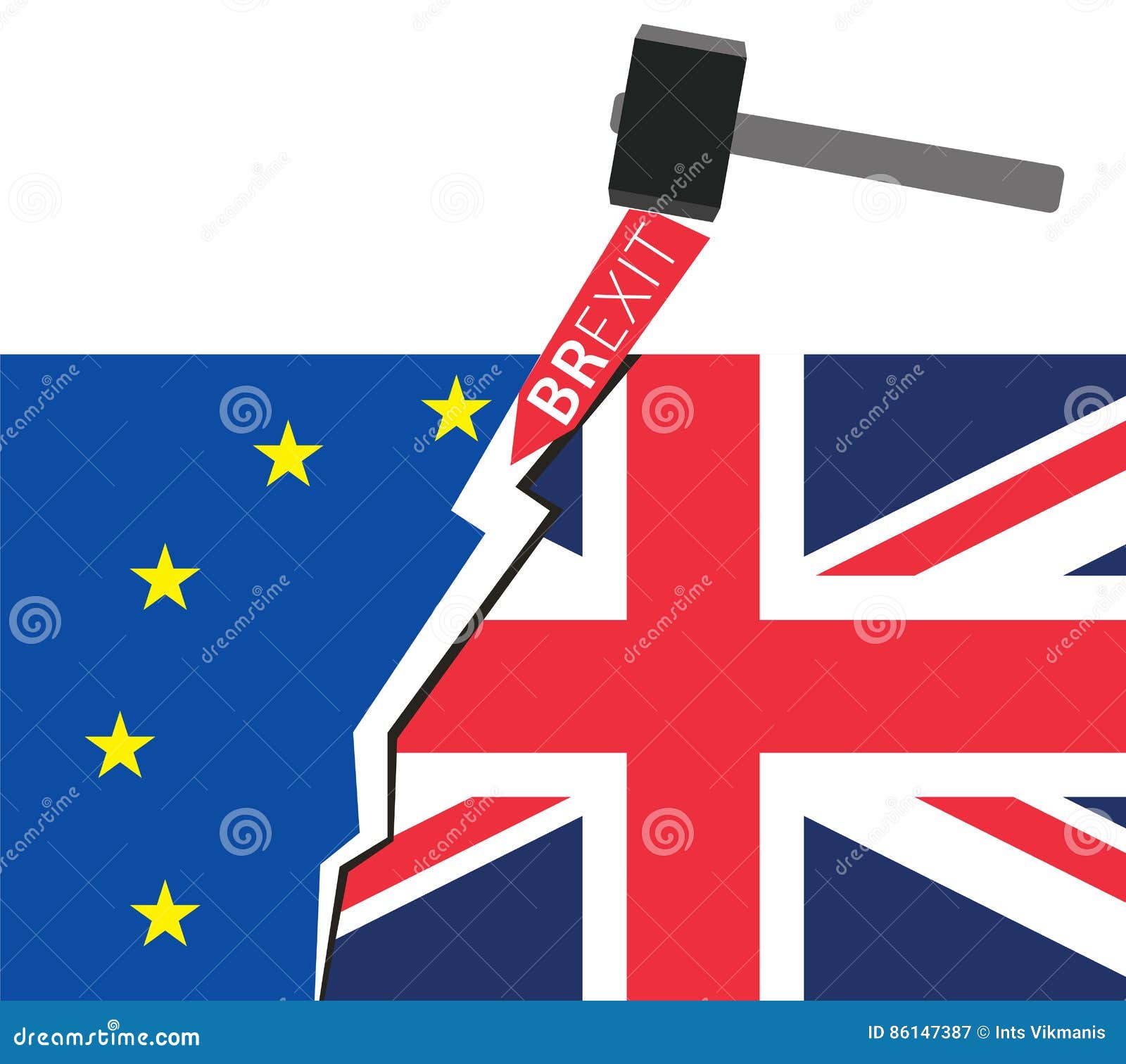 Brexit Great Britain Leaving EU Stock Vector - Illustration of european ...