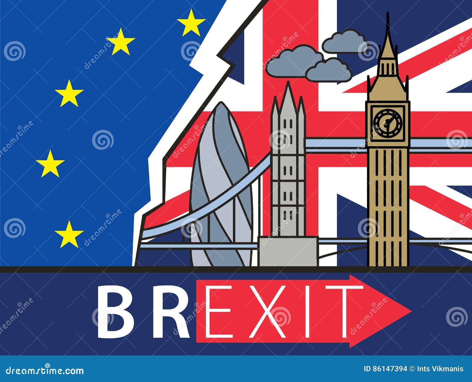 Brexit Great Britain Leaving EU Editorial Stock Image - Illustration of ...