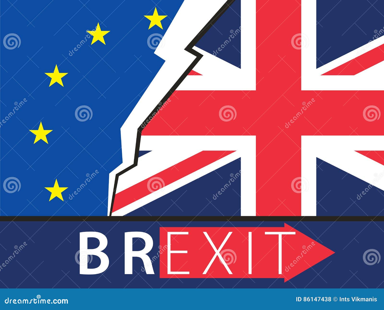 Brexit Great Britain Leaving EU Stock Vector - Illustration of future ...