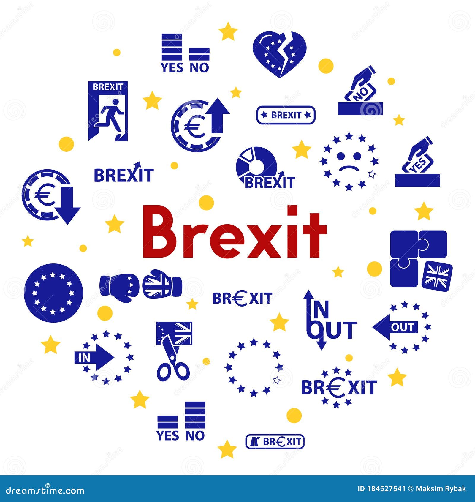 Brexit icon set for web stock illustration. Illustration of europe ...